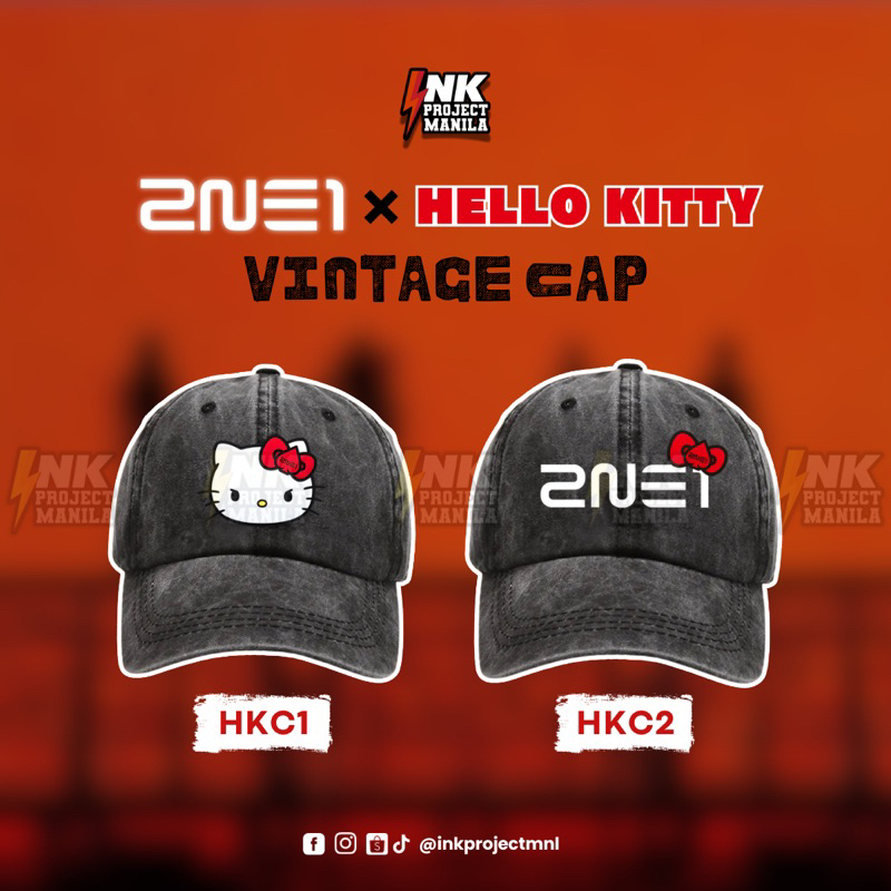2NE1 x Hello Kitty / Welcome Back Asia Tour Vintage Baseball Cap by Ink ...