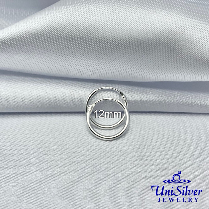 Unisilver 925 Sterling Silver Lady's 12MM Hoop Earring (LE016-4001 ...