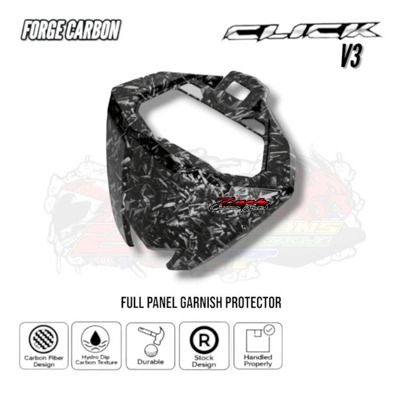 NEW!! Honda Click v3 forged hydro dip carbon glossy full panel garnish ...