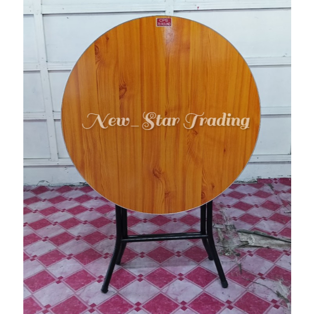 CPS 70cm ROUND WOOD / Folding Table with PLASTIC Siding /(RANDOM COLOR ...