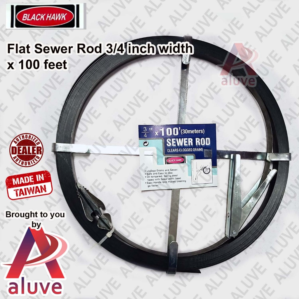 Flat Sewer Rod 3/4" x 1/16" x 100ft (30meters) | Blackhawk | Drain ...