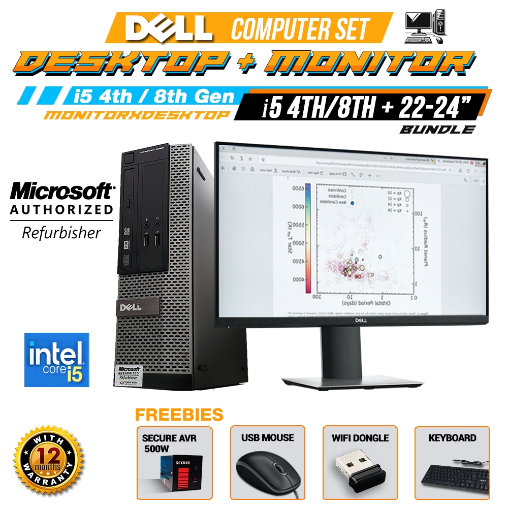 DELL Computer Set - Intel i5 4th/8th/9th Generation I 8GB RAM I 240GB ...