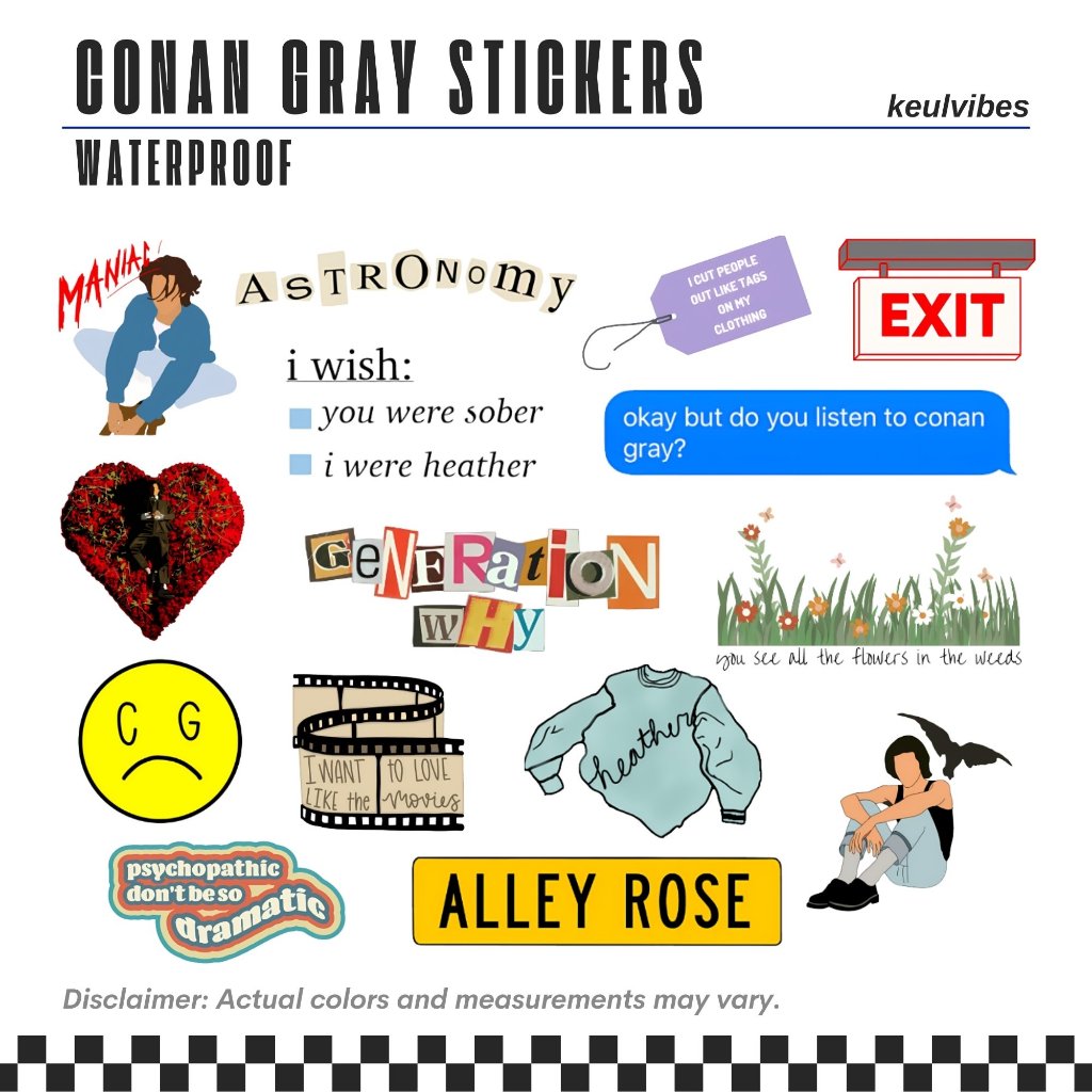 Conan Gray Sticker Heather Singer artist Stickers Waterproof | Shopee ...