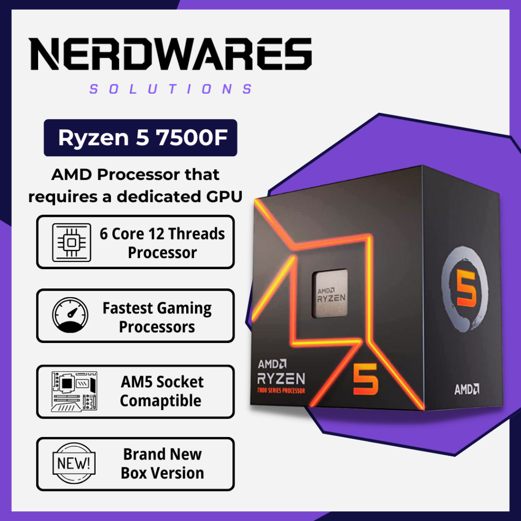 AMD Ryzen 5 7500F 6 Cores 12 Threads Gaming Desktop Processor Support ...