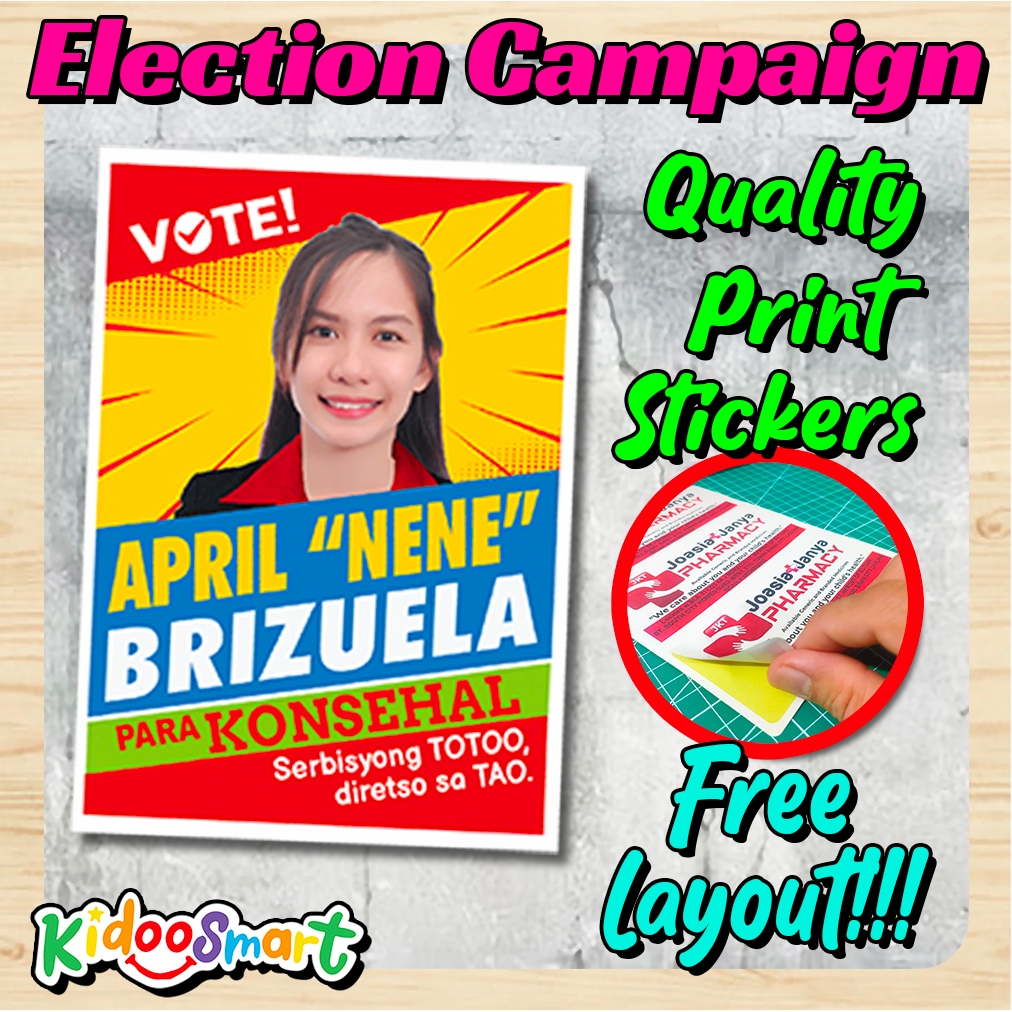 100 pcs CUSTOMIZED CAMPAIGN Stickers, Flyers & Card for Promotional or ...