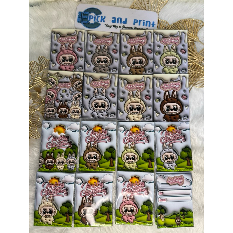 Personalized 3D Design 3D effect Labubu Christmas Ampao Angpao (10 pcs ...