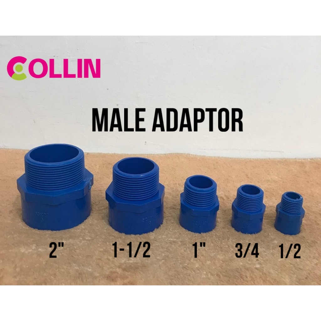 PVC BLUE MALE ADAPTOR 1/2 3/4 1 PVC BLUE FITTINGS PIPE PUMP PARTS ...