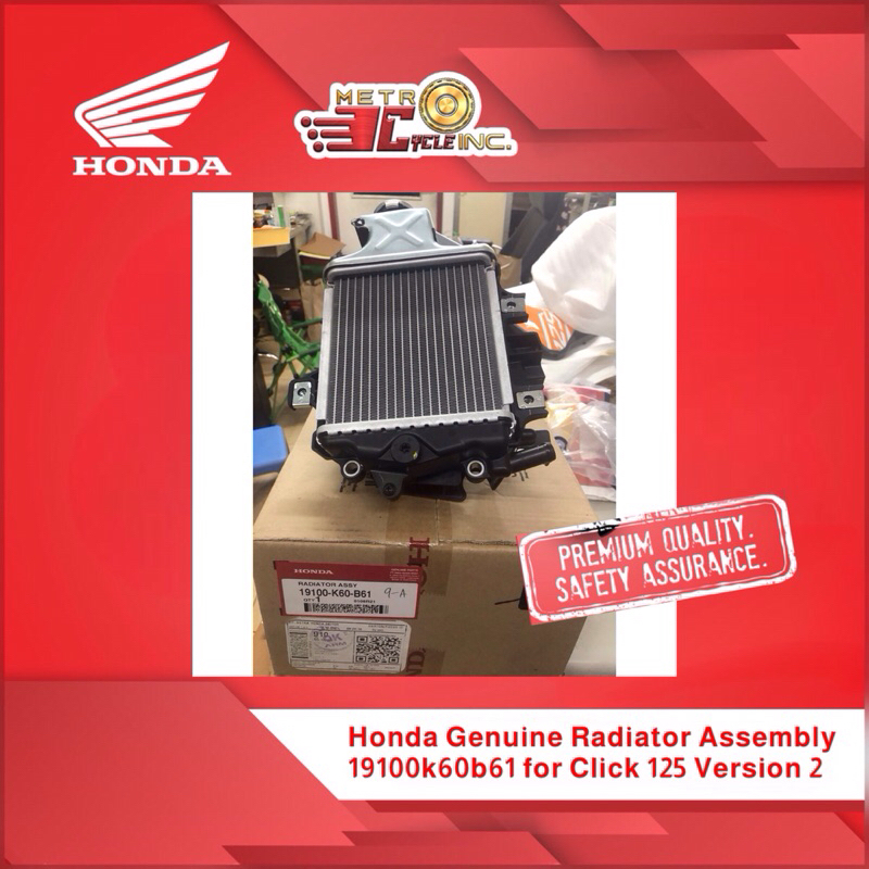 Honda Genuine Radiator Assembly 19100k60b61 for Click 125 Version 2 ...