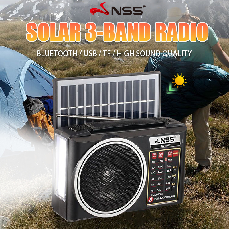NSS SOLAR ELECTRIC RADIO 3 BAND AM FM SW Bluetooth Rechargeable USB TF ...