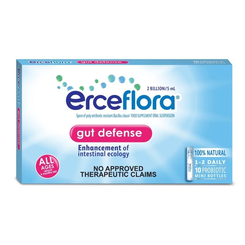 Erceflora Gut Defense Probiotic Supplement 10 Mini Bottles x 5ml - For ...