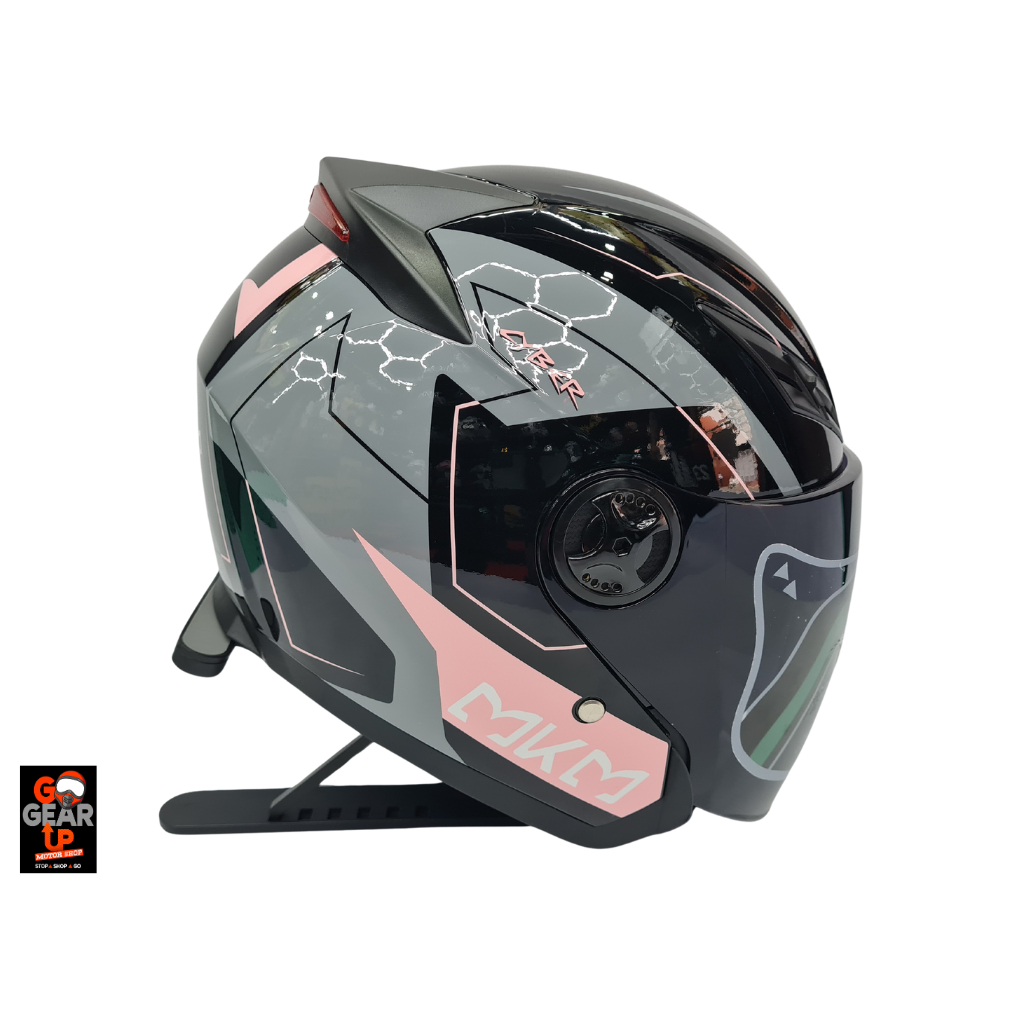 MOOKEM Helmet Z0010 FLAIR - CYBER Half Face Dual Visor Helmet | Shopee ...