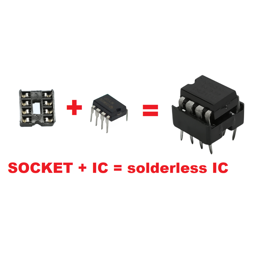 PRECISION TIMER IC CHIP 8-PIN NE555 with DIP IC SOCKET SOLDER TYPE ...