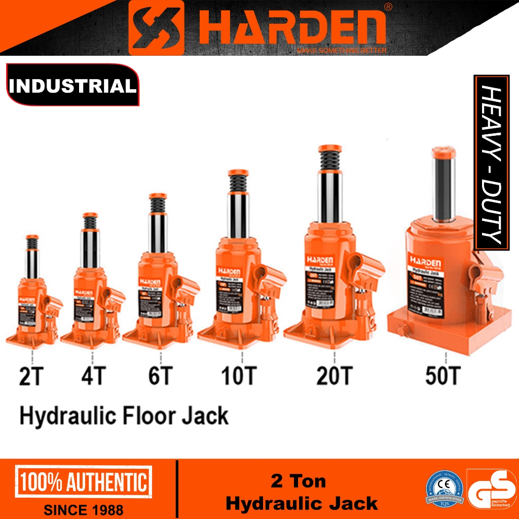 Harden 2-50 Ton Hydraulic Jack (INDUSTRIAL) GS Approved 2-50 ton HARDEN ...