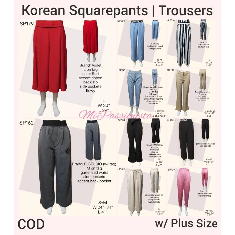 Korean Cotton SquarePants | Wide Leg | Trousers | WideLeg Preloved ...