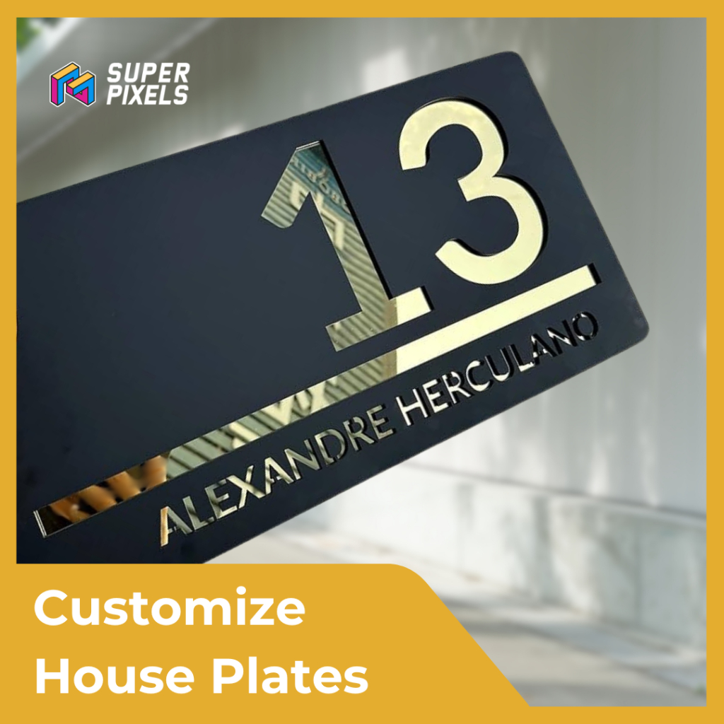 House Address Plate Lot Signage Double Acrylic With Stainless Stand ...