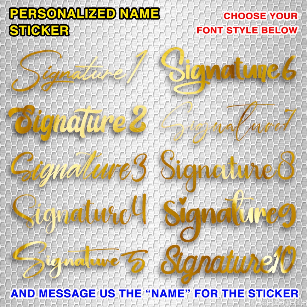 PERSONALIZED NAME STICKER FOR MOTORCYCLE / CAR / TUMBLER / LAPTOP ...