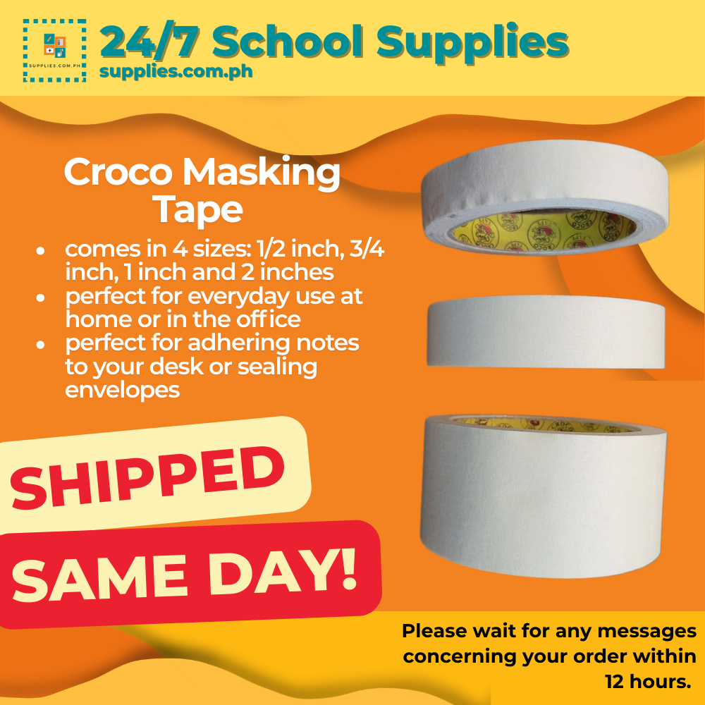 Croco Masking Tape 3 Sizes Reliable Of All Types Use | Shopee Philippines