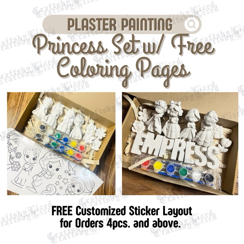 CBL*Plaster Painting Set- Princess Set with FREE Coloring Pages ...