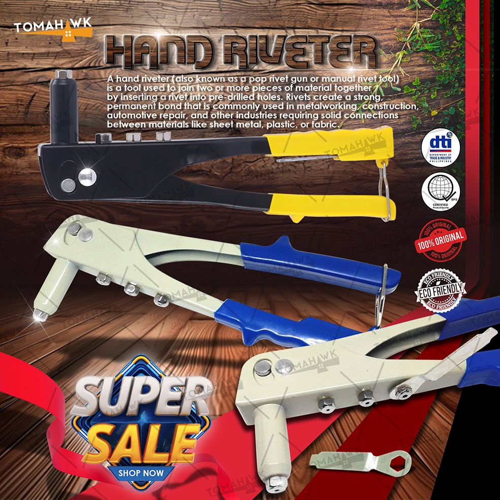TOMAHAWK HAND RIVETER /INDUSTAIL HAND RIVETER HEAVY DUTY GUN RIVETS ...