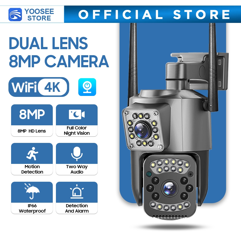 V380 Q15S Pro 4K Ultra HD WiFi Outdoor Dual Lens CCTV Full Color Night Vision 2 Way IP66 ...