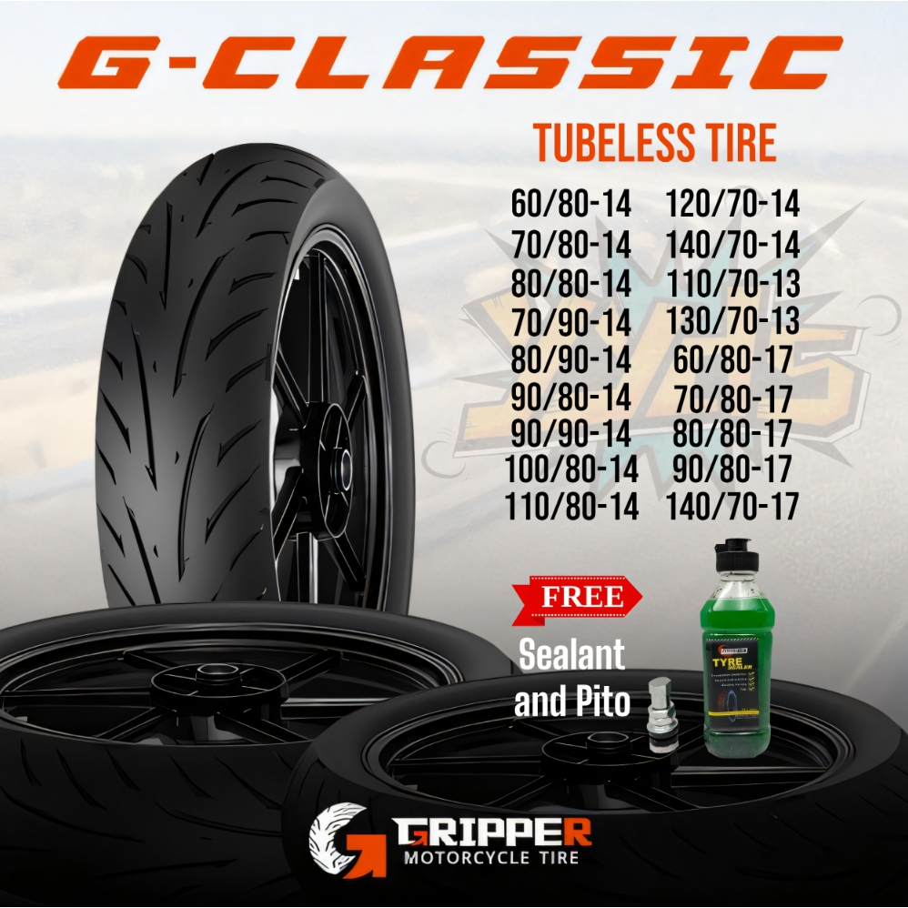 Gripper G-Classic Original Tubeless Tire Rim Size 13",14",17" with free ...