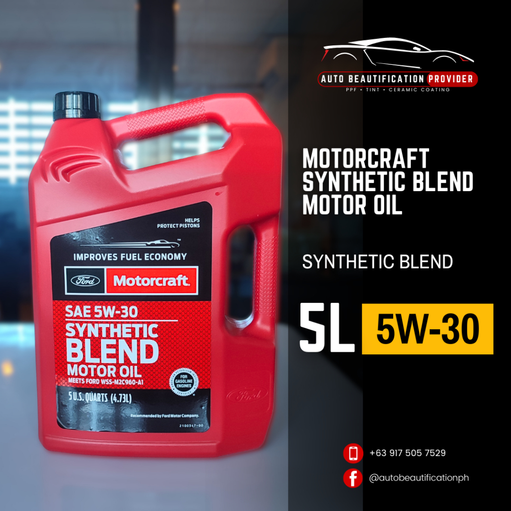 Motorcraft Synthetic Blend Engine Oil 5W-30 5 Quart | Shopee Philippines