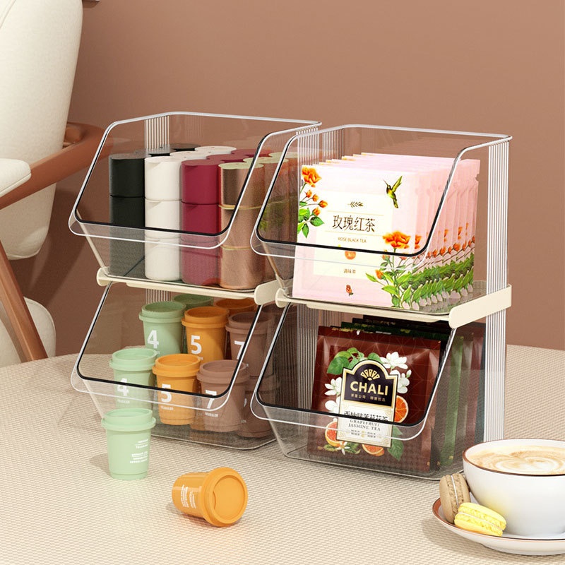 Transparent Desktop Storage Box Tea Bag Coffee Storage Box Kitchen ...