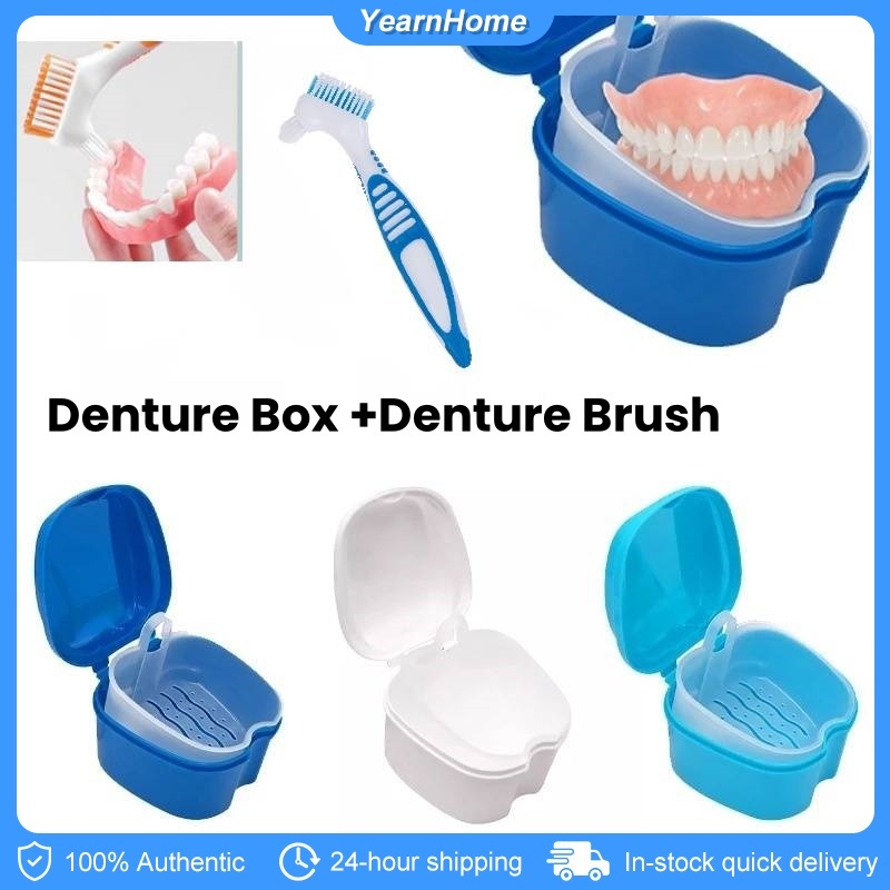 Plastic Denture Bath Box False Teeth Storage Case Denture Cleaning ...