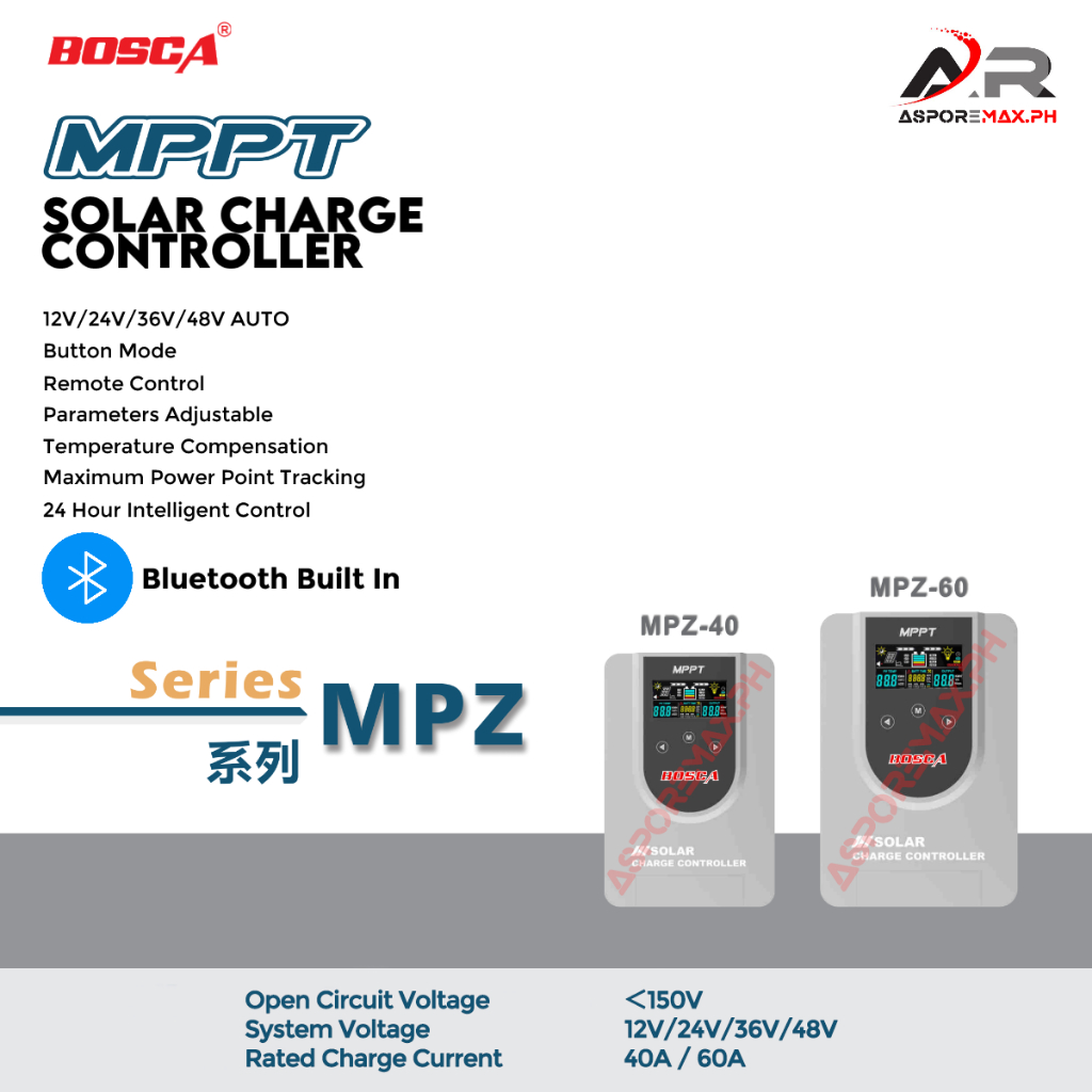BOSCA MPPT 40A/60A Solar Charge Controller 12V/24V/36V/48V AUTO Color ...
