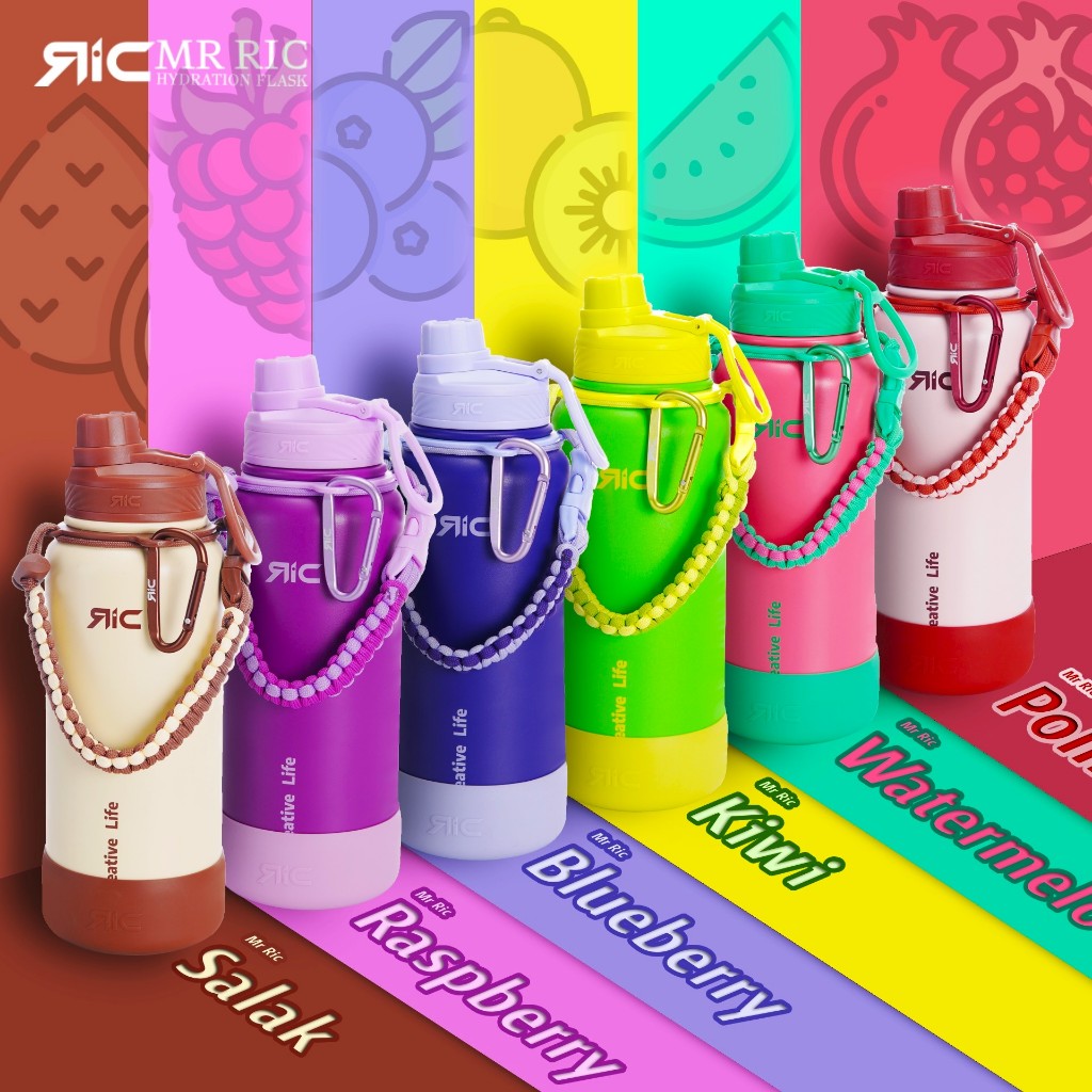Mr Ric Fruit Harvest w/ Paracord Hydration Flask Stainless Steel ...