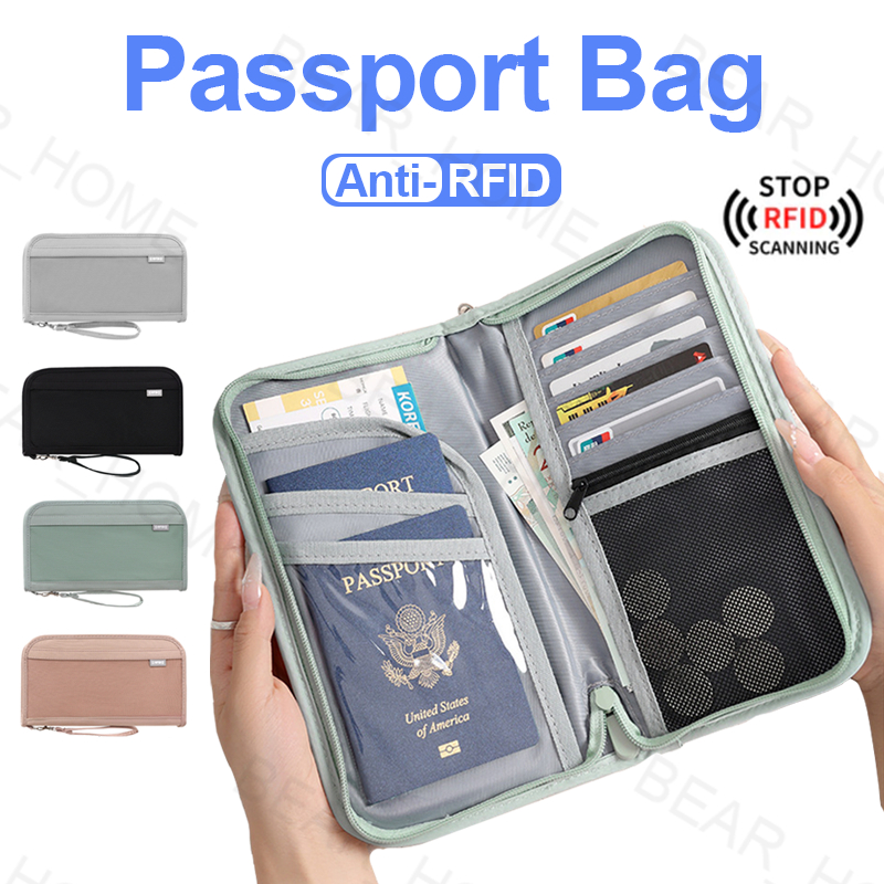 Travel Passport Bag Waterproof With RFID Passport Holder Organizer ...