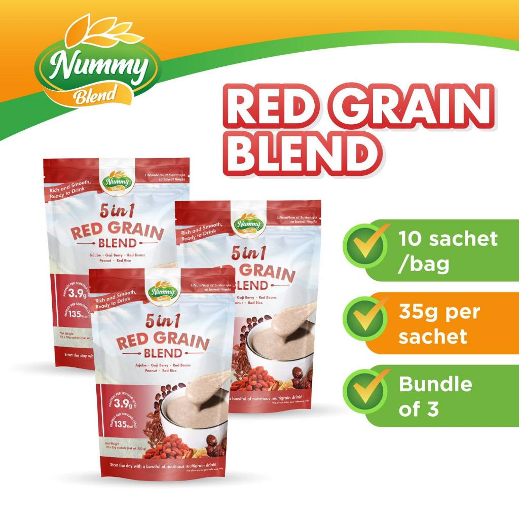[Bundle of 3] Nummy Blend Organic Red Grain Powder 350g | Shopee ...