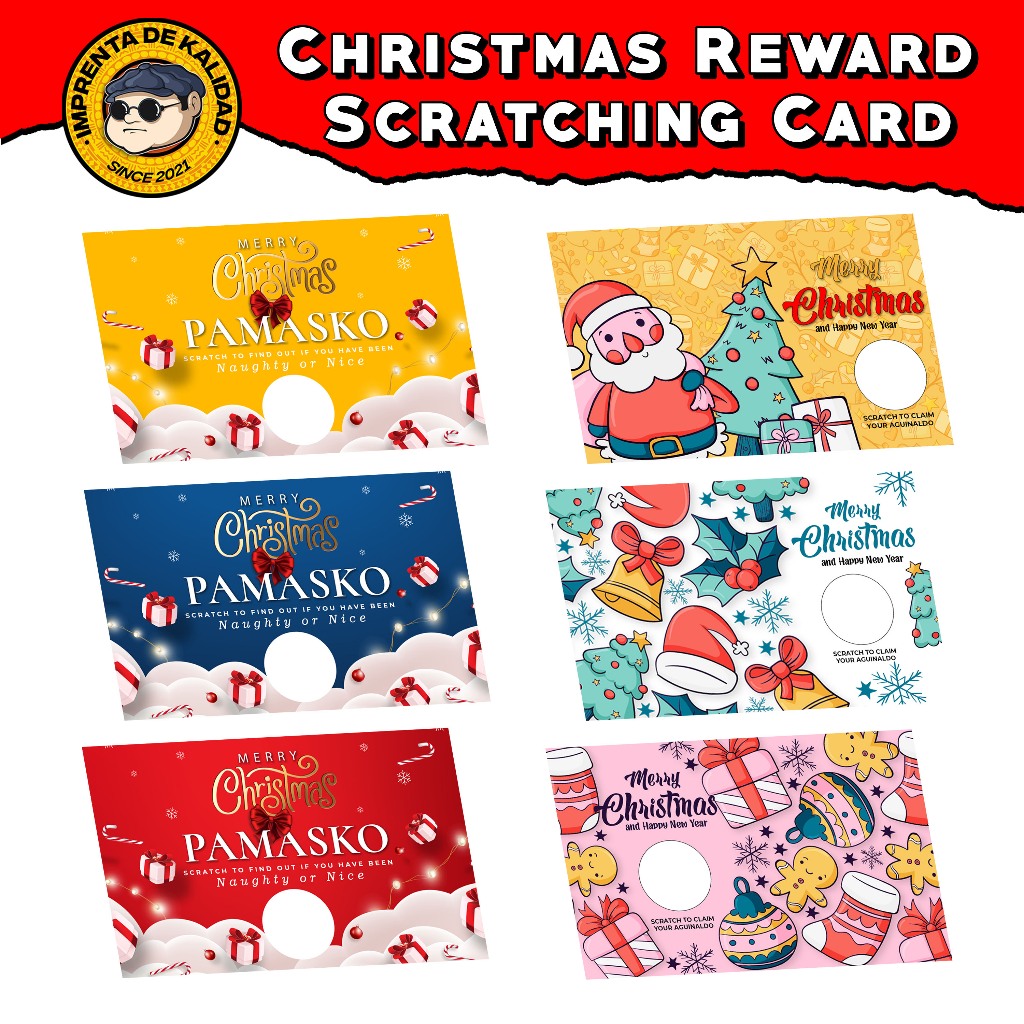 Christmas Aguinaldo Pamasko Scratching Card Christmas DIY [10pcs per ...
