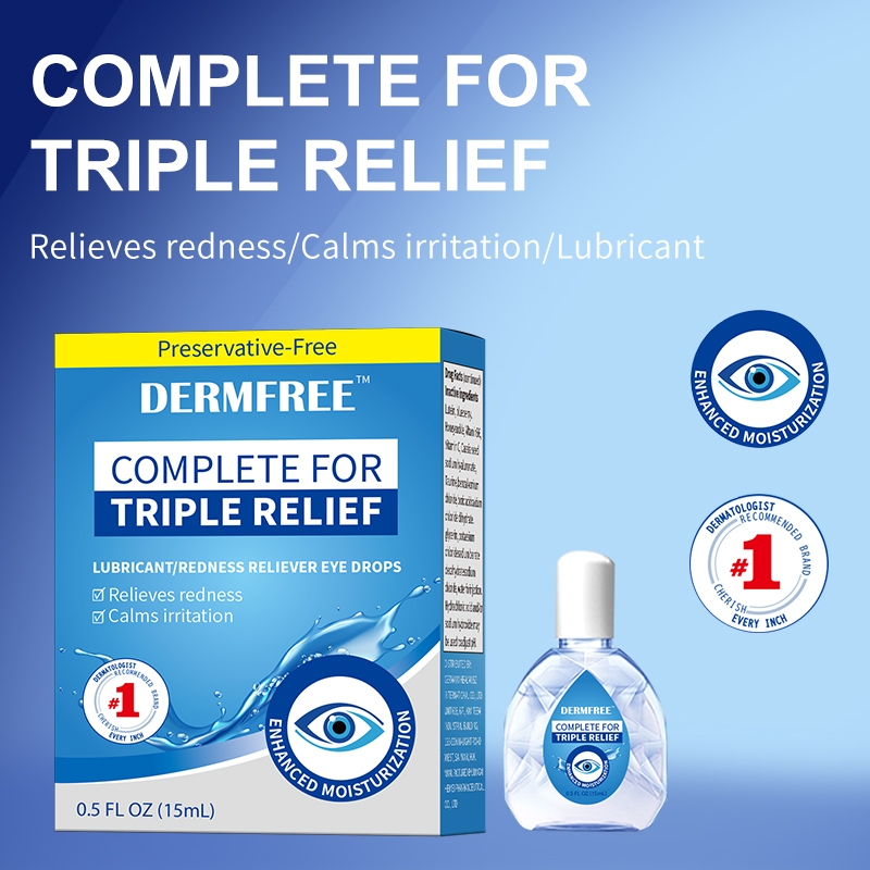 DERMFREE Relieves redness(15ml）Calmsirritation/ Lubricant Eye Drops for ...