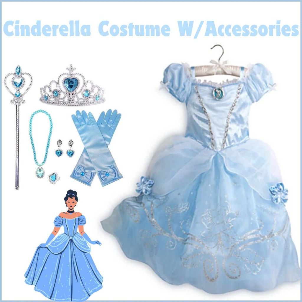 New Princess Cinderella Costume W/Accessories For Girls Disney ...