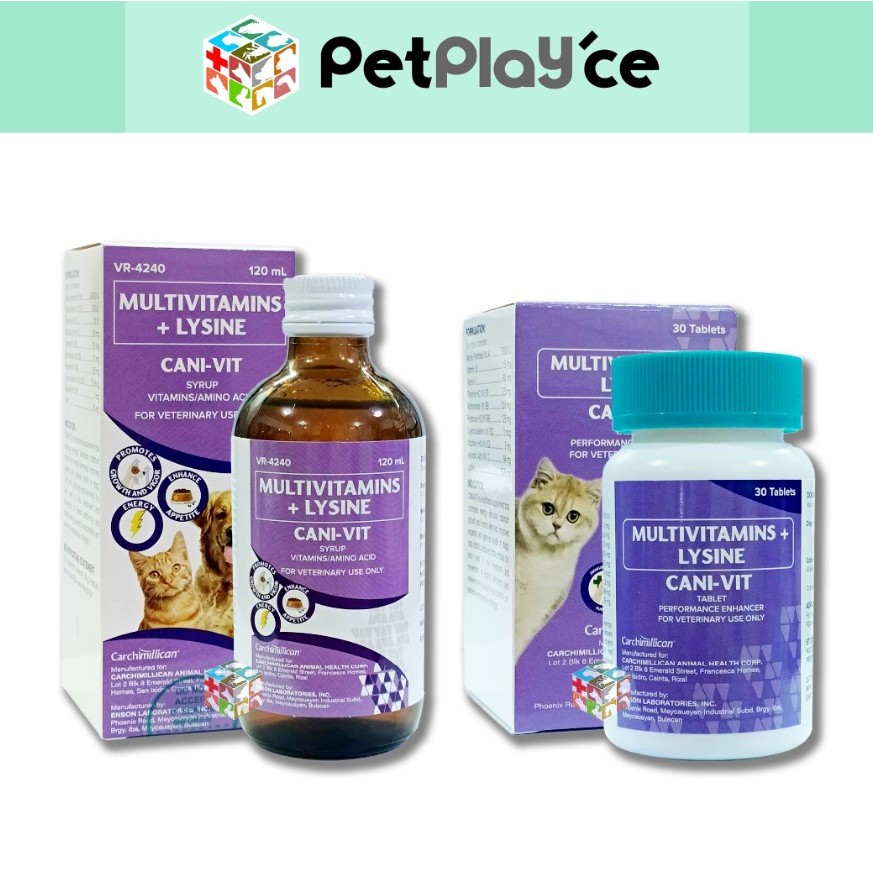 Cani-Vit Multivitamins with Lysine for All Pets Liquid Syrup 120ml and ...