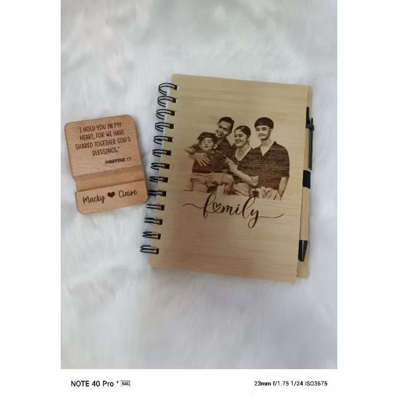 Personalized Wooden notebook with engraved | Shopee Philippines