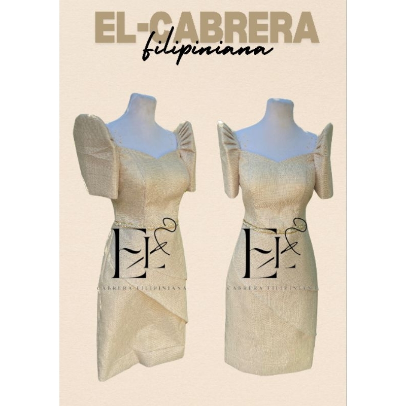 MODERN FILIPINIANA CARMELA ABACA DRESS | Shopee Philippines