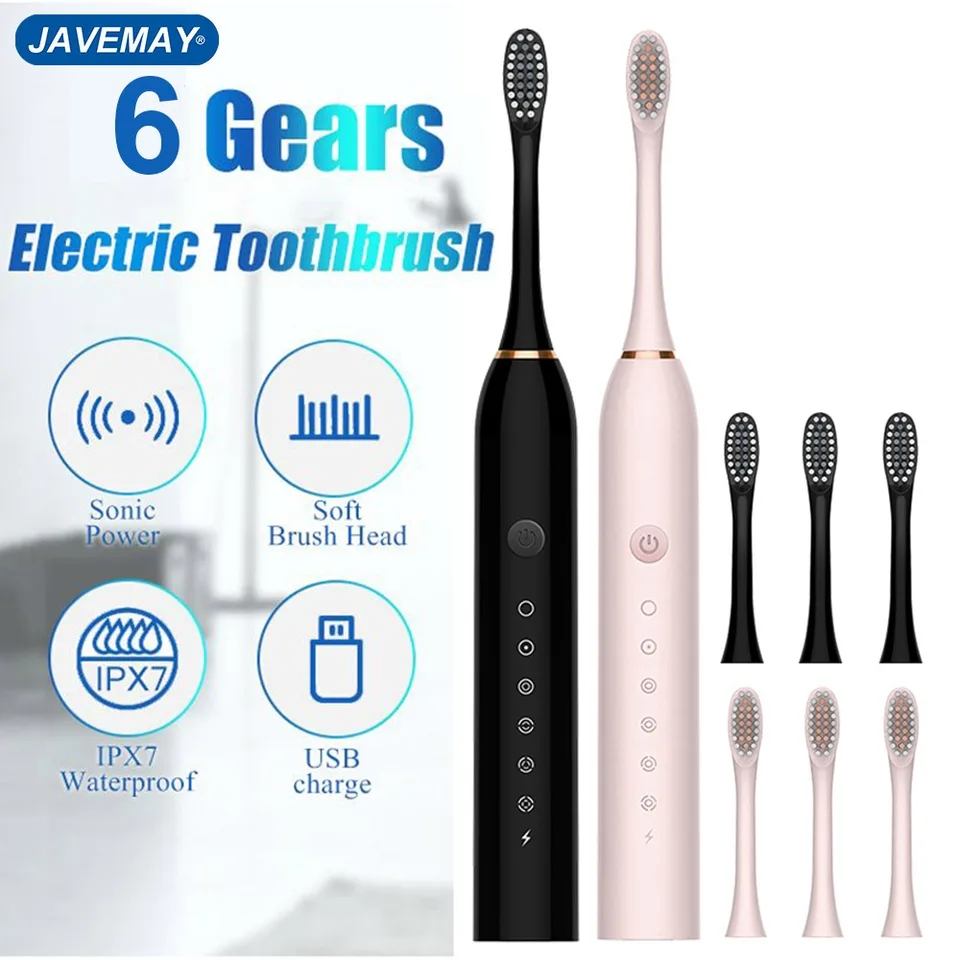 Electric toothbrush 6 Modes Sonic Automatic Toothbrush USB charging ...