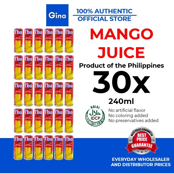 30x Iba (by Gina) Mango Juice Drink 240mL (30 Cans) | Shopee Philippines