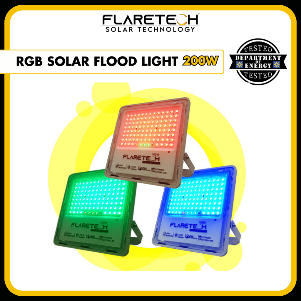 Flaretech RGB Solar Flood Light PX Series 200W | Shopee Philippines