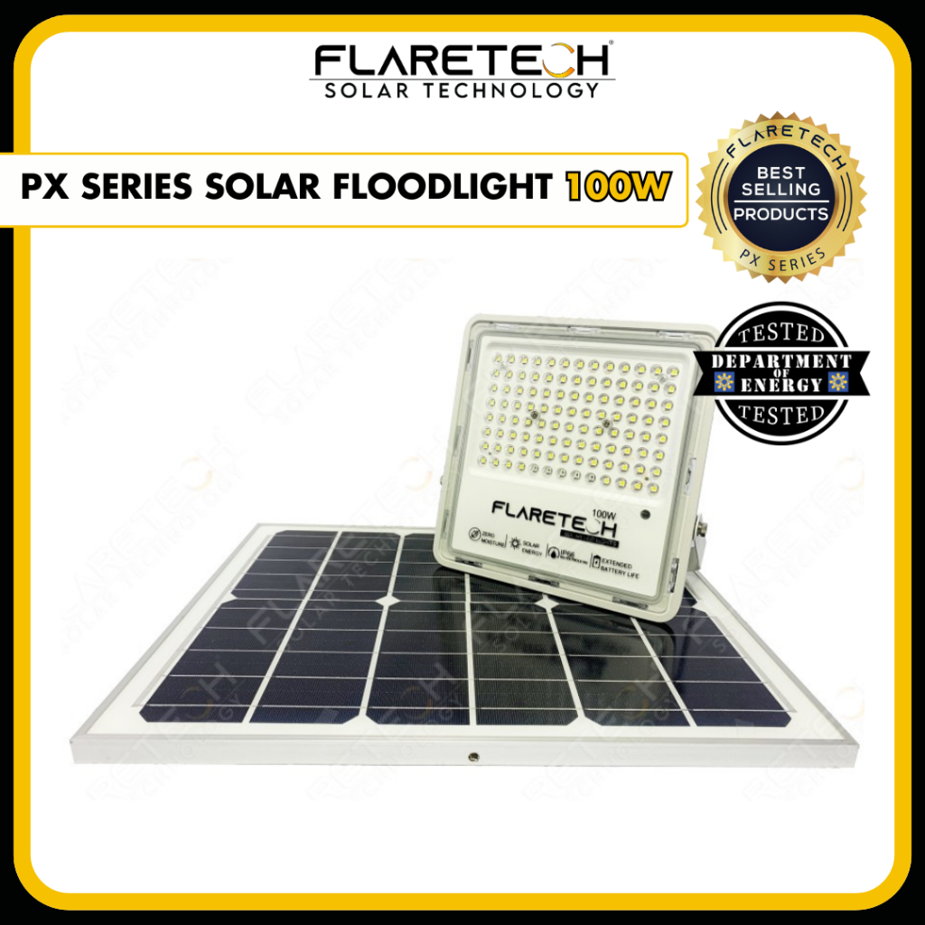Flaretech Solar FloodLight PX Series 100W | Shopee Philippines