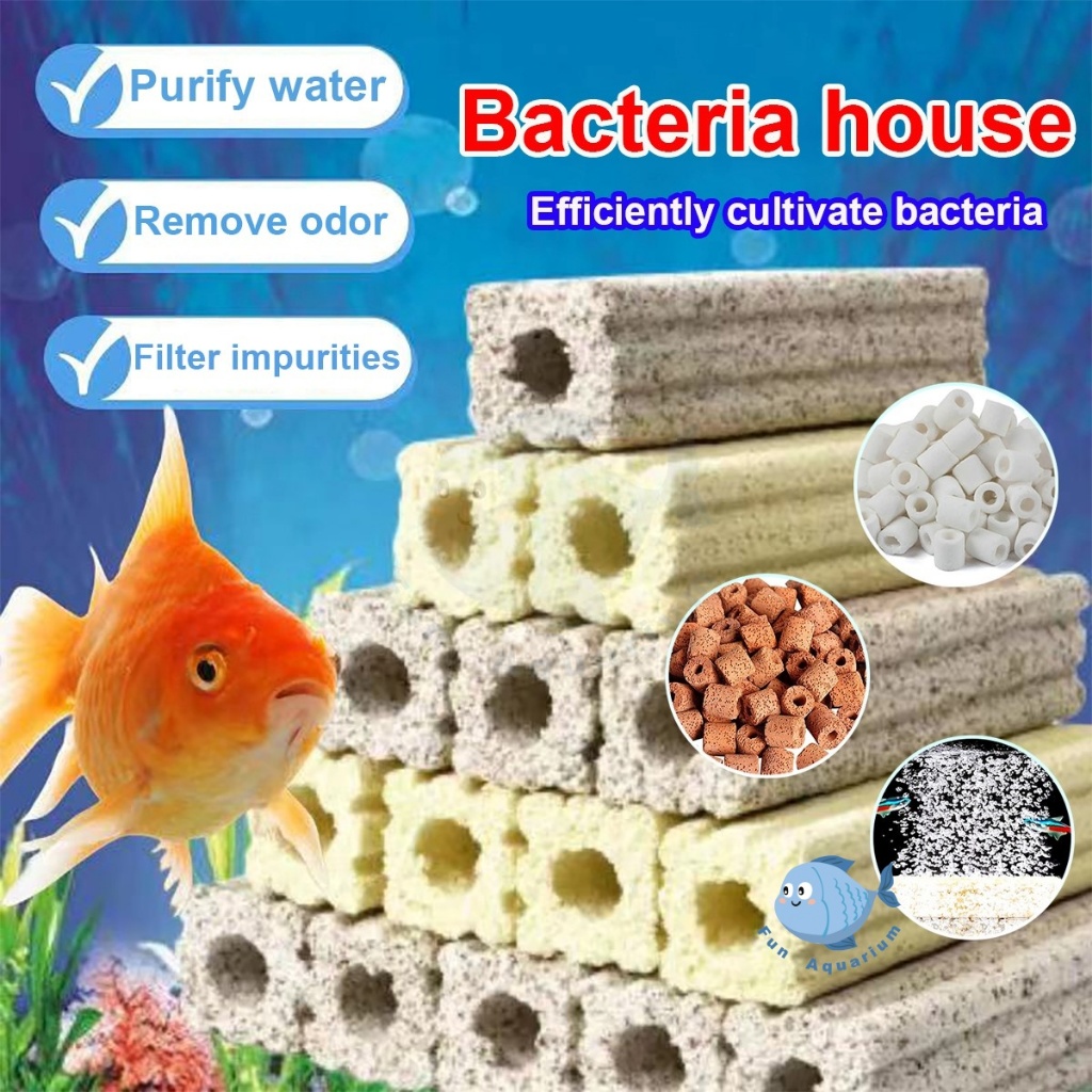Bacteria House Bio Filter Ceramic Lava Ring Aquarium Filter Media Pond ...