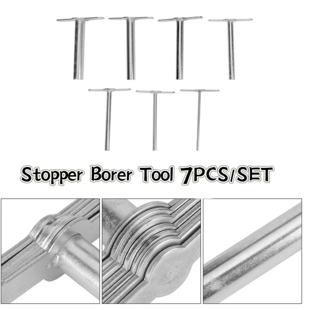 7Pcs Stainless Steel Stopper Borer Tool, Easy To Operate Cork Borer Set ...