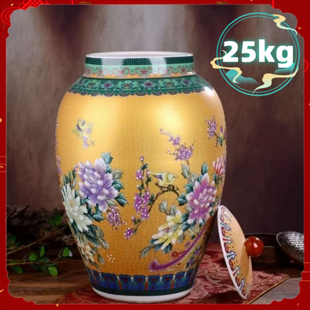 Ceramic rice storage Rice Vase/ceramic container rice jar rice bucket ...