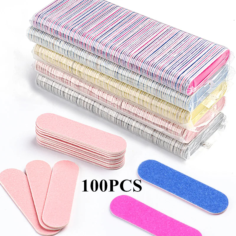 100pcs Grinding Sanding Nail File Double-sided Mini Nail File Nail ...