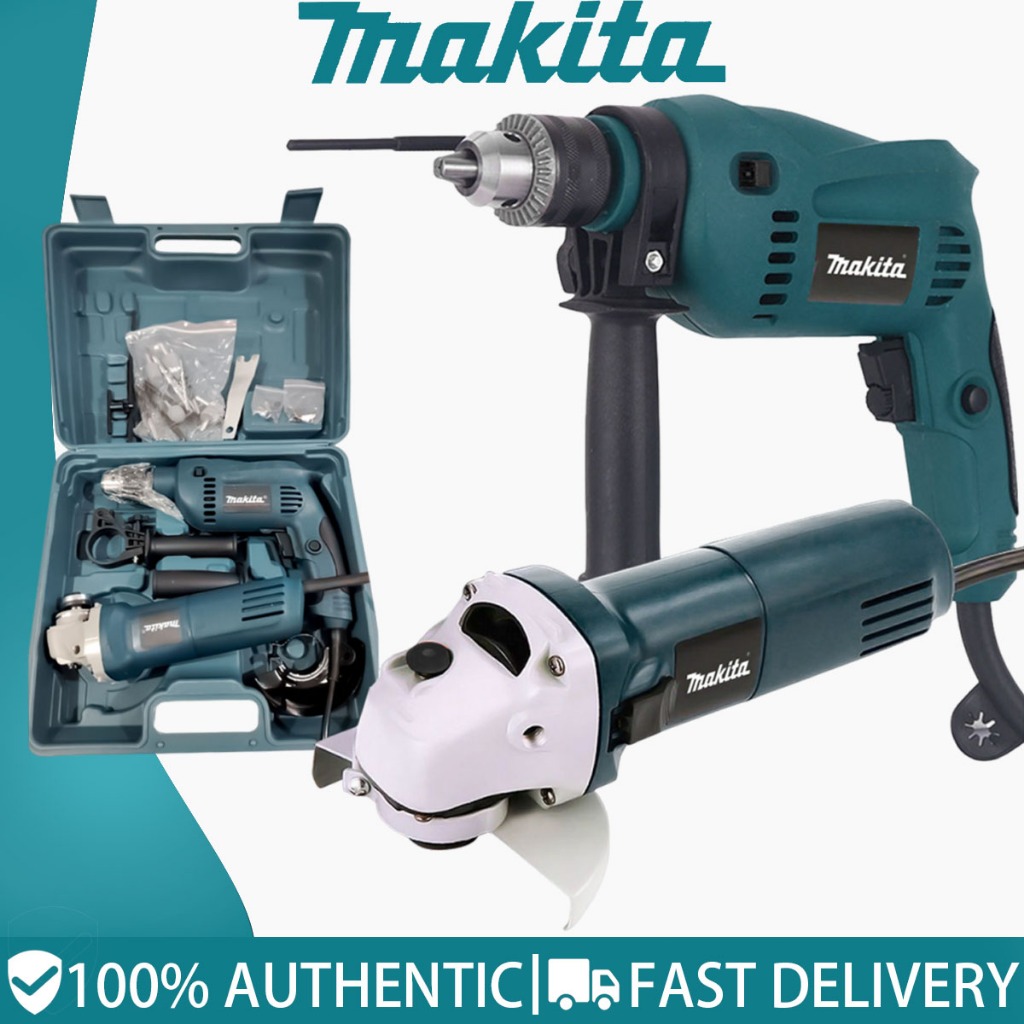 Makita Impact Electric Drill Set Drill And Grinder Barena Drill Set And ...