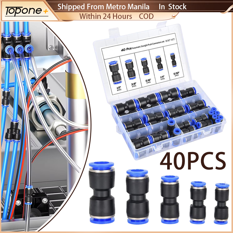 40PCS Pneumatic Fittings Connector Straight Quick Connect Trachea ...