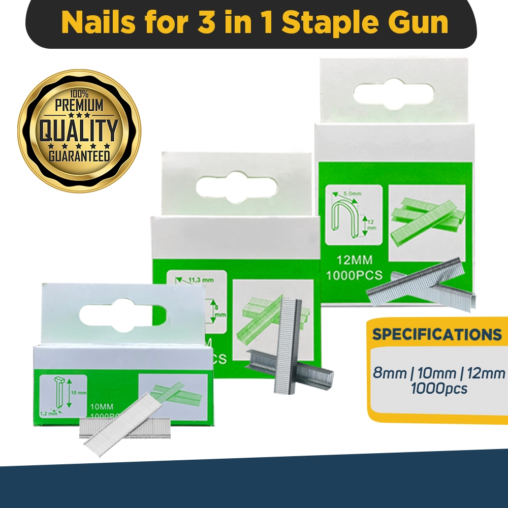 T | U | N | Type Nails for 3 in 1 Staple Gun (1000pcs) | Shopee Philippines