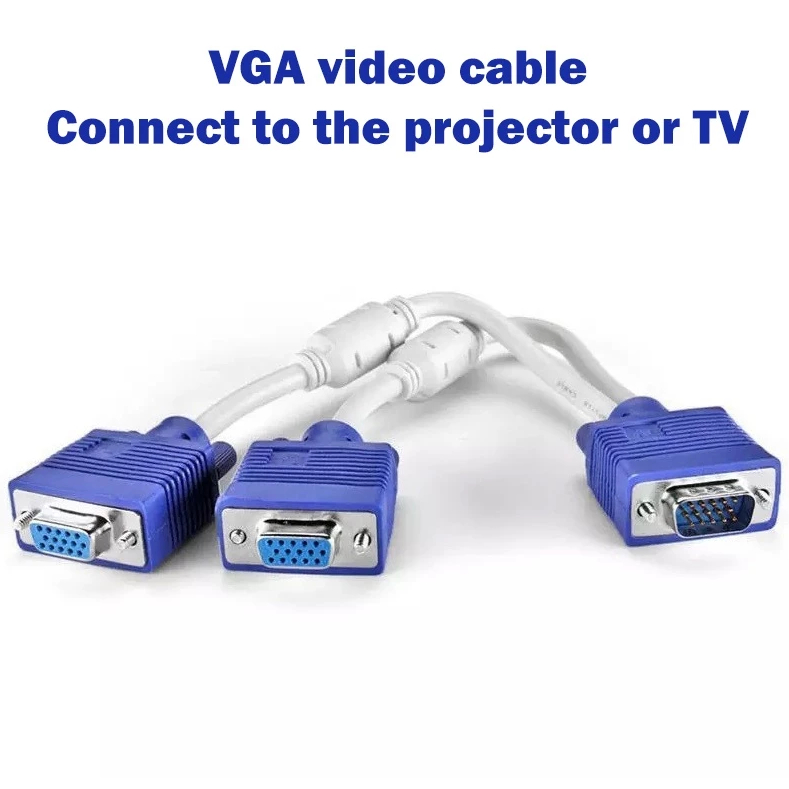 VGA Cable 1 Male to 2 Female VGA Adapter Cable 15 Pin SVGA VGA for ...